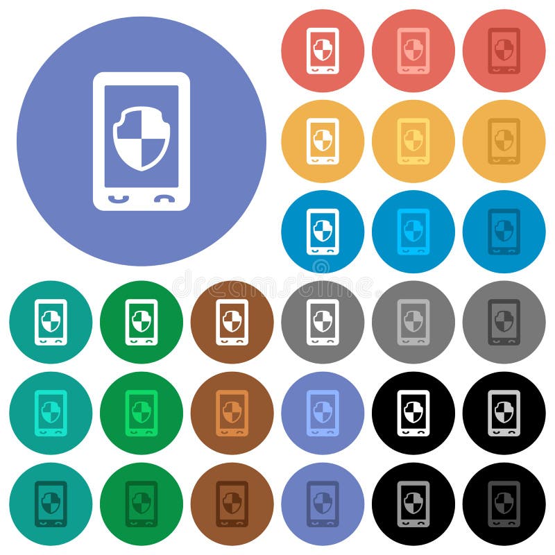 Mobile, Protection and Security Vector Icons Set Cyber Computer Network ...