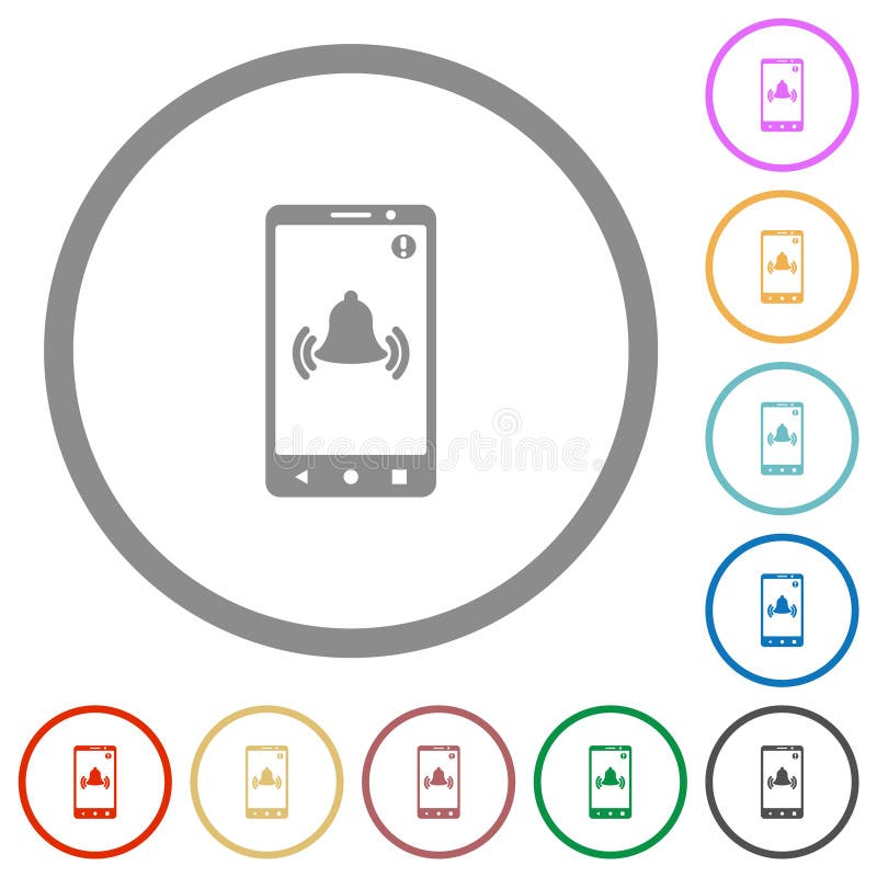 Mobile Push Notification Square Flat Multi Colored Icons Stock Vector ...