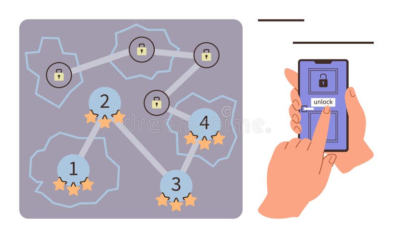 Mobile Puzzle Game Interface with Level Progression and Unlock Feature ...