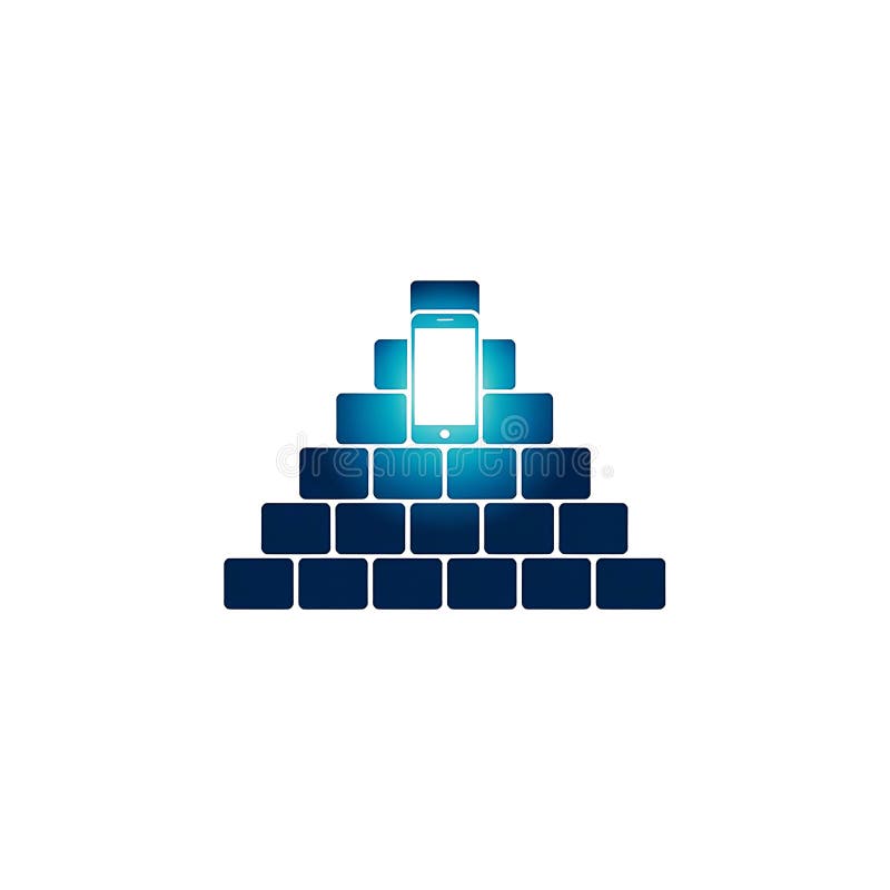 Mobile and Pyramid Logo Art Design Illustration Stock Illustration ...