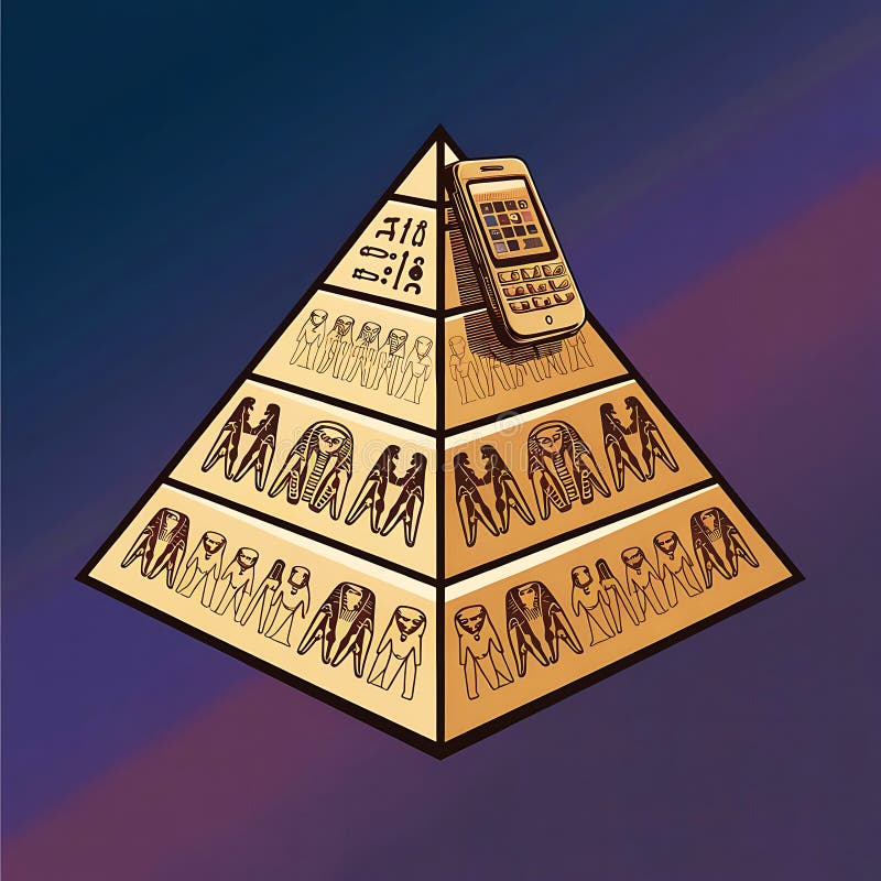 Mobile and Pyramid Logo Art Design Illustration Stock Vector ...