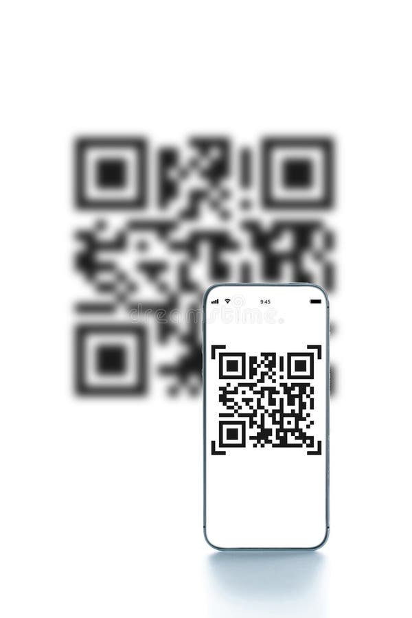 Mobile Qr Code. Digital Mobile Smart Phone with Qr Code Scanner on ...