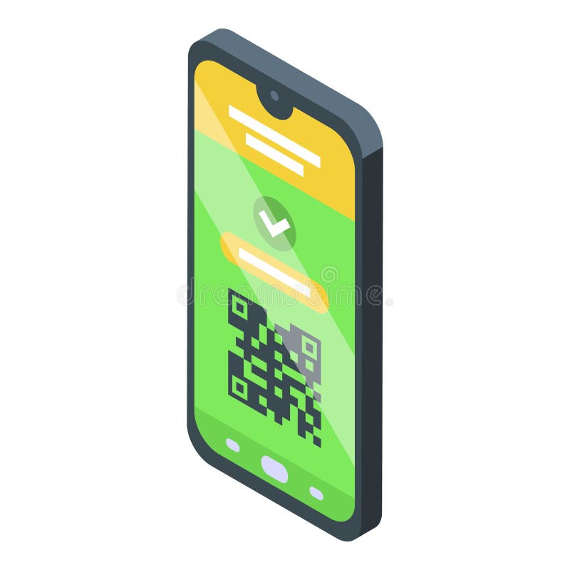 Mobile Qr Code Icon Isometric Vector. Vaccine Passport Stock ...