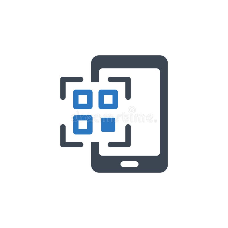Mobile qr code icon stock illustration. Illustration of mobile - 216586932