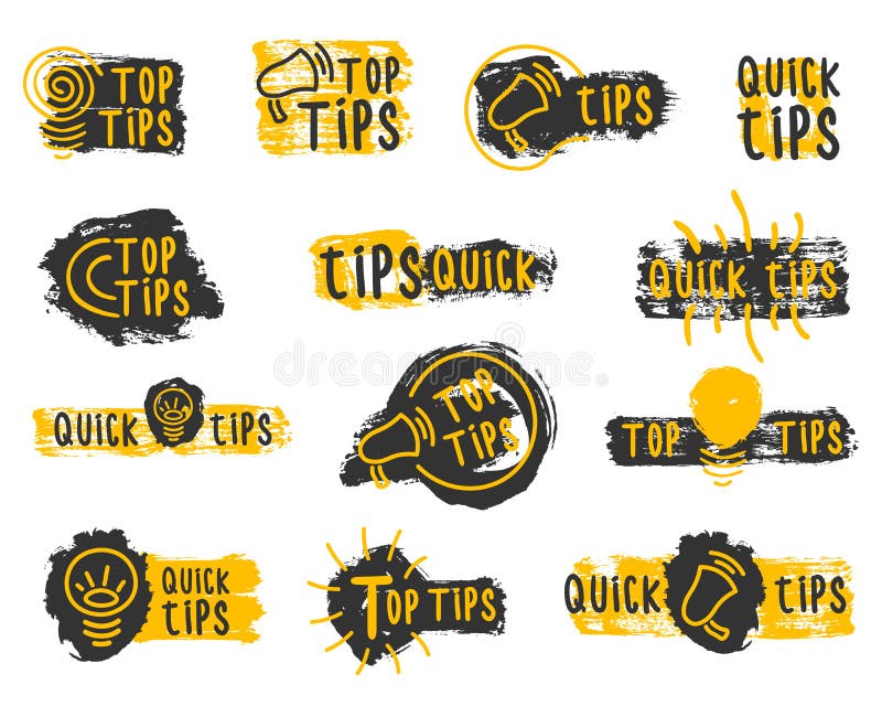 Quick tips shapes. stock vector. Illustration of button - 197886082