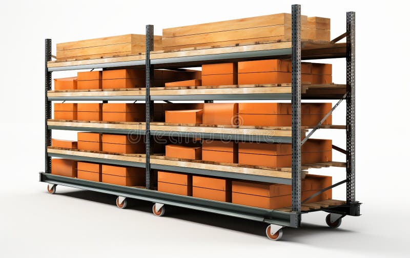 Mobile Racking System Isolated on Transparent Background . Stock ...