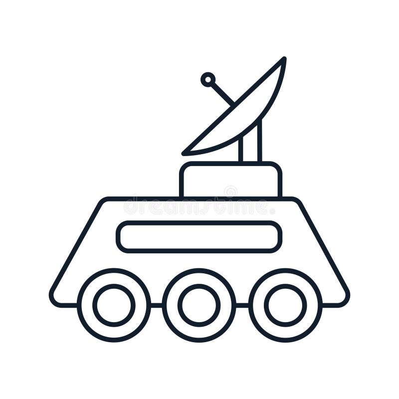 Mobile Radar for Science Research in Outline Style Stock Illustration ...