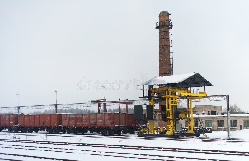 Mobile railway crane. stock image. Image of load, machinery - 82540237
