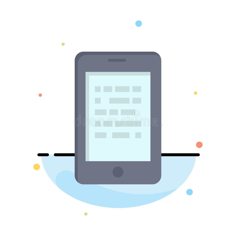 Mobile, Read, Data, Secure, E Learning Abstract Flat Color Icon ...