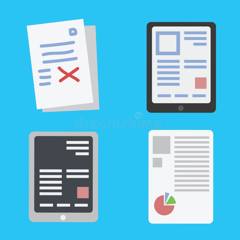 Mobile Reading and Literature Ebook Vector. Stock Vector - Illustration ...