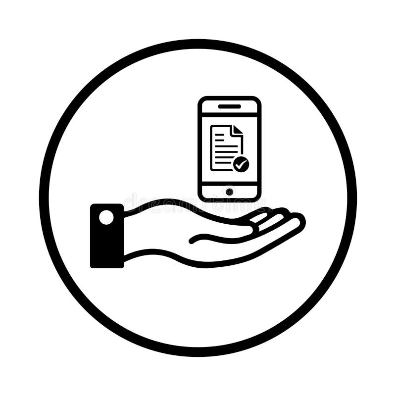 Mobile Ready, Mobile Site, Document Icon. Black Vector Sketch Stock ...