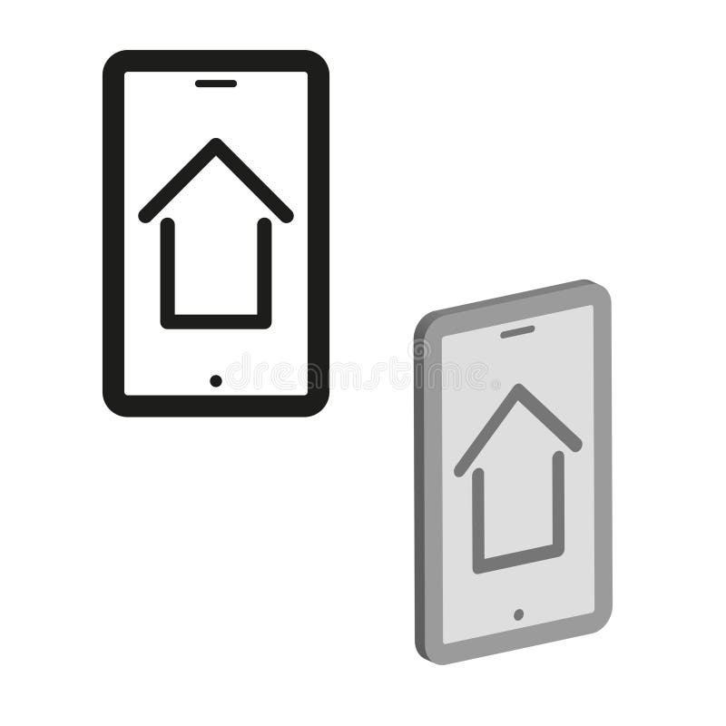 Mobile Real Estate App Icon with Home Symbol. Stock Vector ...