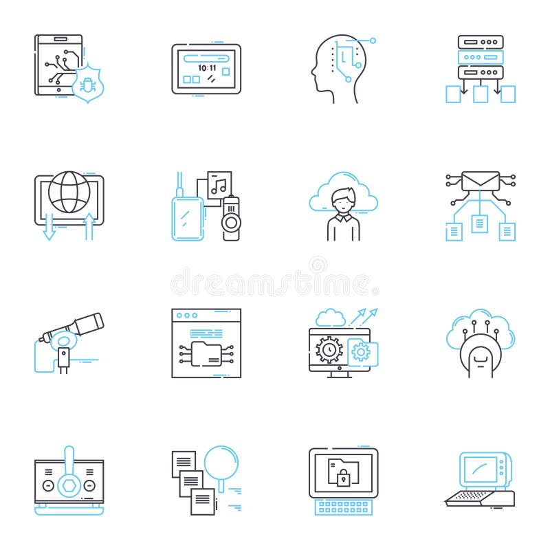 Mobile Reality Linear Icons Set. Immersive, Augmented, Virtual ...