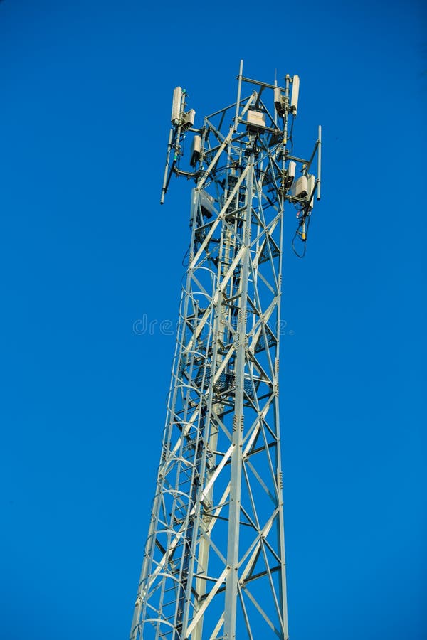 Mobile Reciever and Transmitter Antenna Tower Stock Image - Image of ...