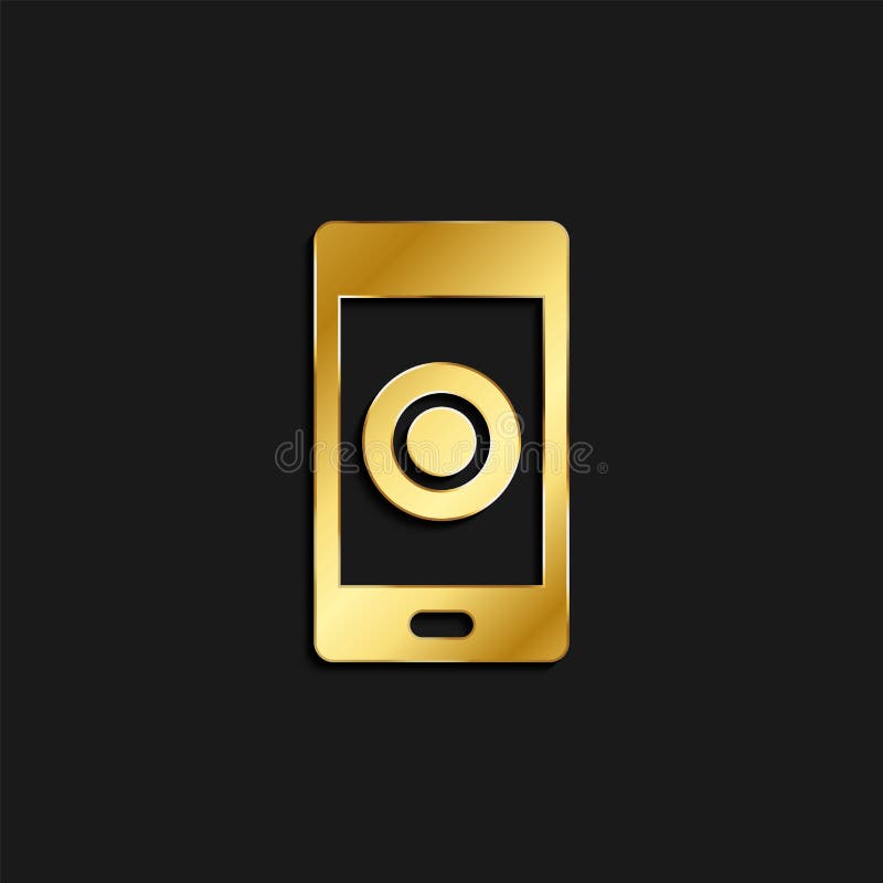 Mobile, Record Gold Icon. Vector Illustration of Golden Style Stock ...