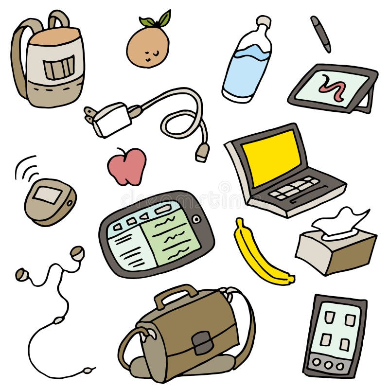 Mobile Related Items stock vector. Illustration of cord - 38288361