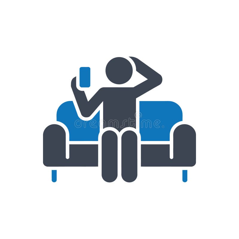 Mobile Relaxation Couch Icon Stock Illustration - Illustration of ...