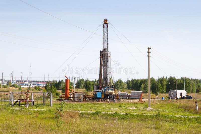 Mobile Rig at Work Drilling Stock Image - Image of business, tower ...