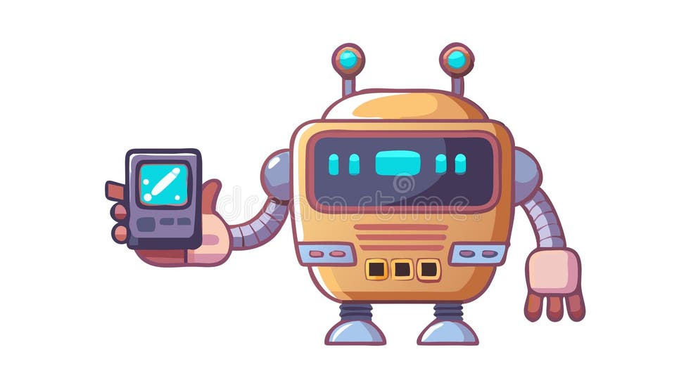 Mobile Robot Assistant, Interactive Smart Device, Vector Design ...