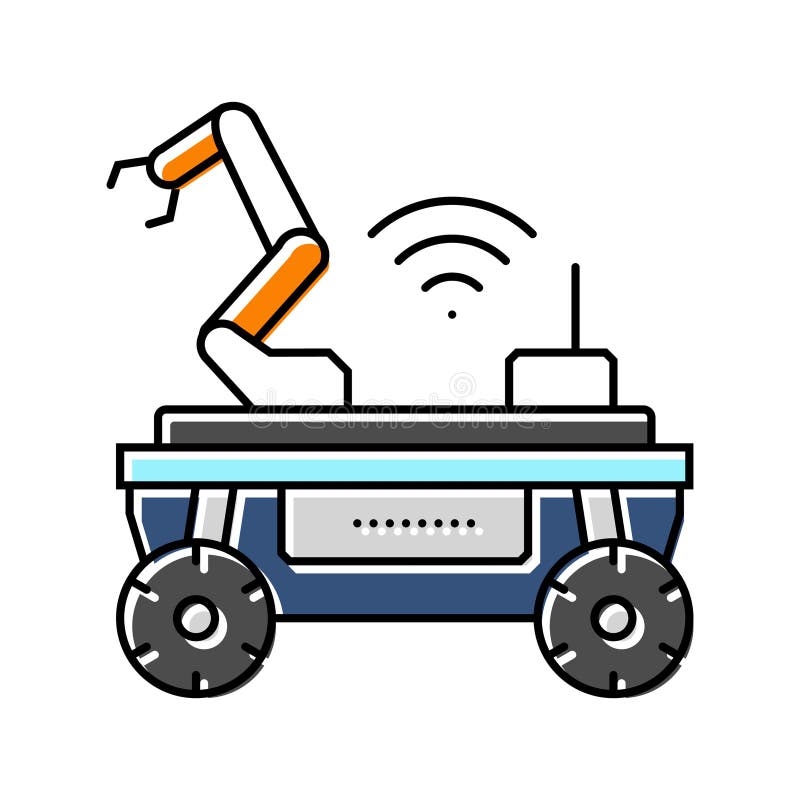 Mobile Robot Autonomous Delivery Color Icon Vector Illustration Stock ... Mobile Robot Autonomous Delivery Color Icon Vector Illustration Stock ...
