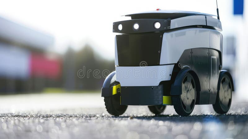 Mobile Robot Delivering Orders. Stock Illustration - Illustration of ...