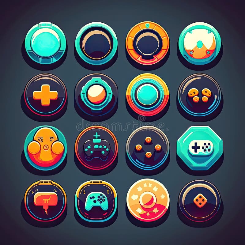 Mobile Round Game Button Ai Generated Stock Illustration - Illustration ...