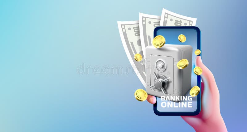 Mobile Safe Banking Service, Financial Payment Smartphone Mobile Screen ...