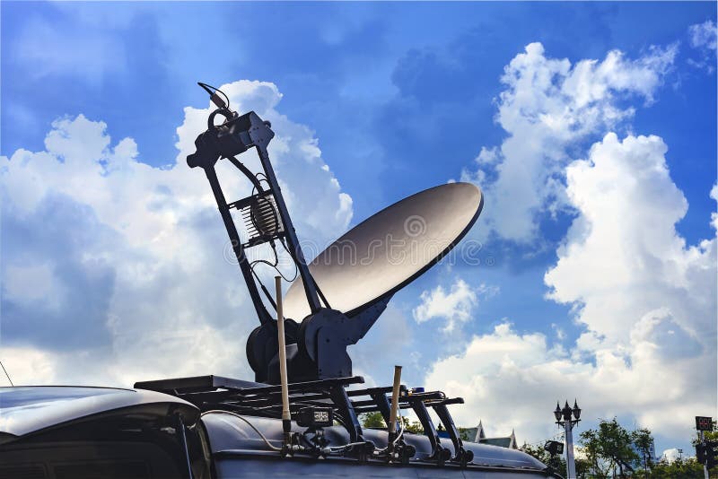 Mobile Satellite Receiver on Top Stock Image - Image of technology ...