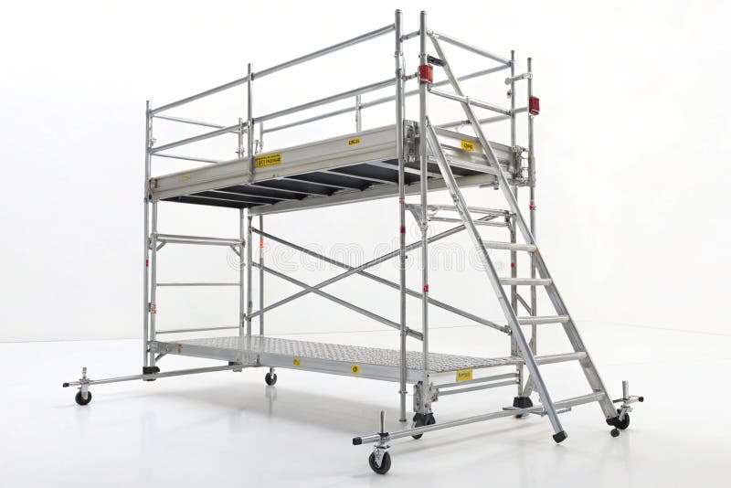 Mobile Scaffolding on White Background Used in Construction Stock ...