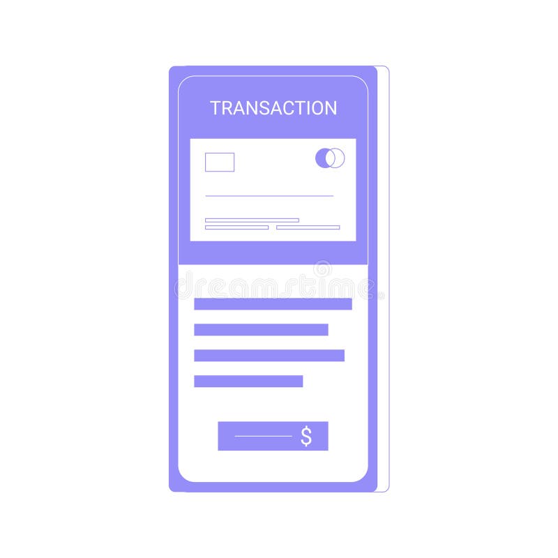 Mobile Banking Transaction Screen in Flat Vector Illustration ...