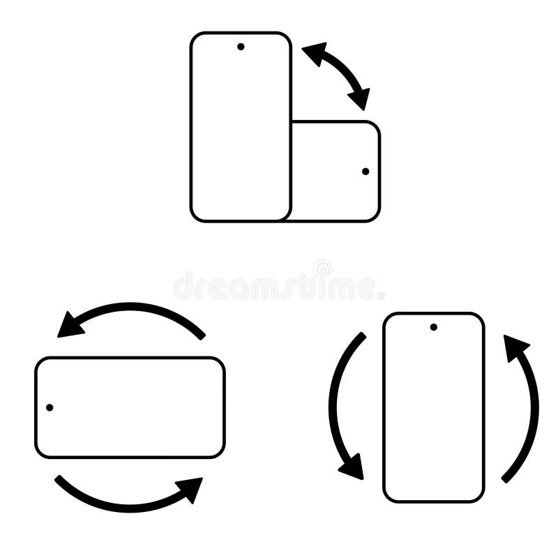 Mobile Screen Rotation Icon Illustration Stock Illustration ...