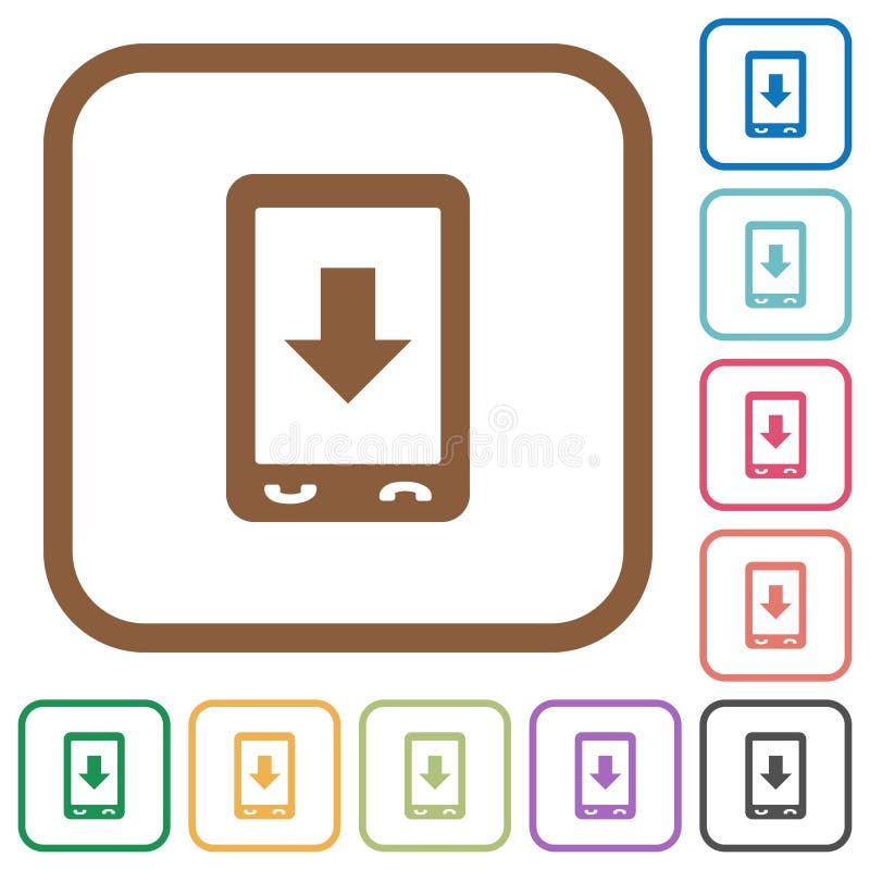 Mobile Scroll Up Vivid Colored Flat Icons Stock Vector - Illustration ...