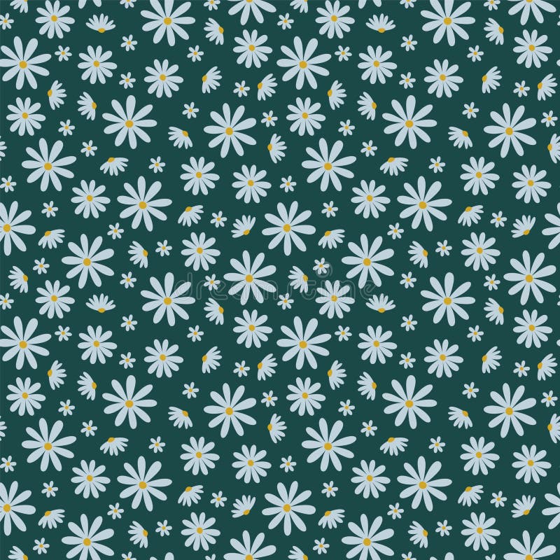 Seamless Vector Daisy Flowers Pattern for Fabric Wallpaper or Scrapbook ...