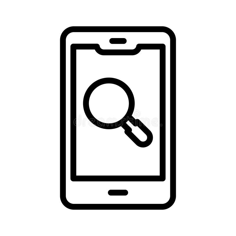 Mobile Search icon stock vector. Illustration of icon - 225662395