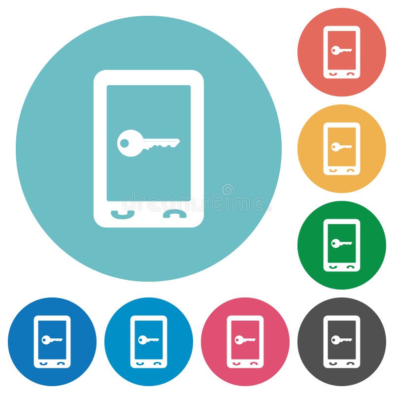 Mobile Secure Vivid Colored Flat Icons Stock Vector - Illustration of ...