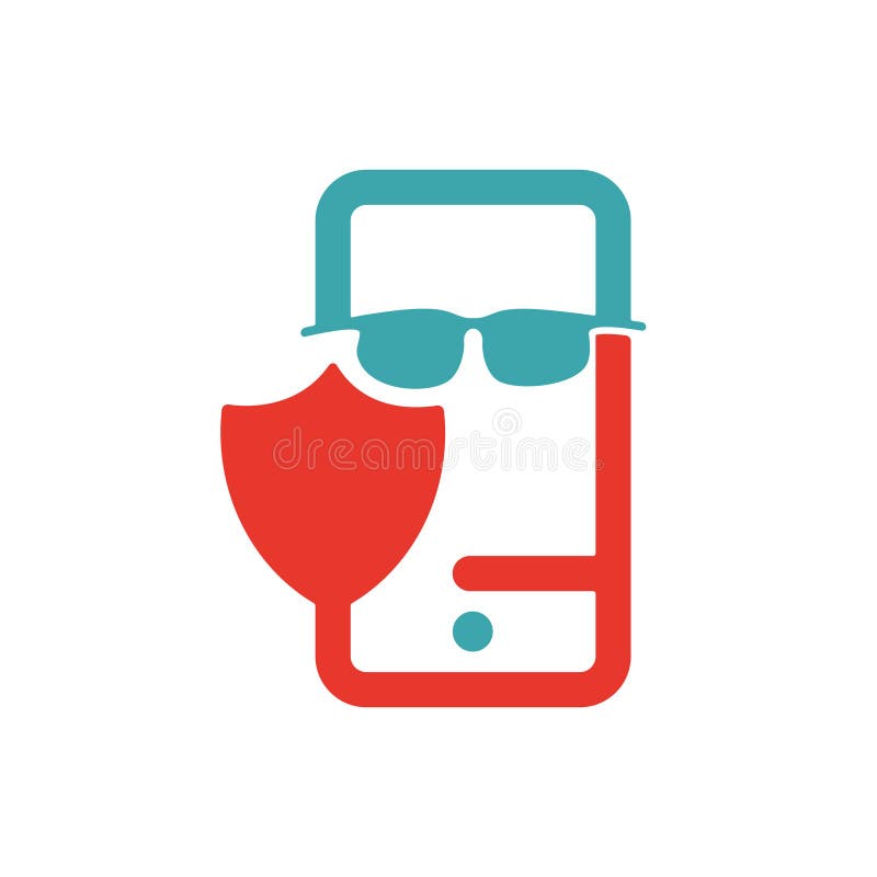 Mobile Secure and Protect Flat Vector. Stock Vector - Illustration of ...
