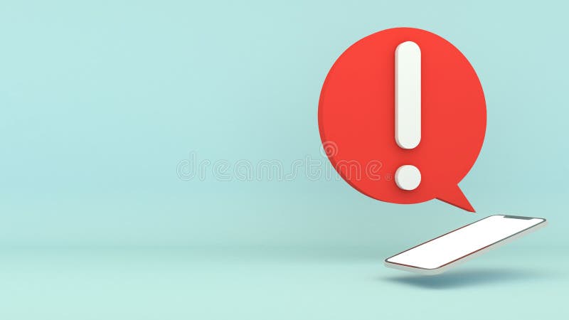 Mobile Security Alert, Mobile Image is Alerted on Blue Background Stock ...