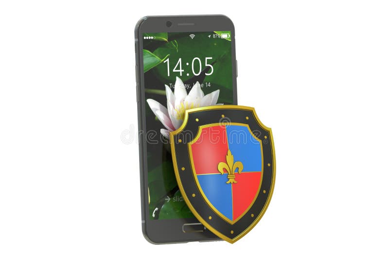 Mobile Security and Antivirus Protection Concept, 3D Rendering Stock ...
