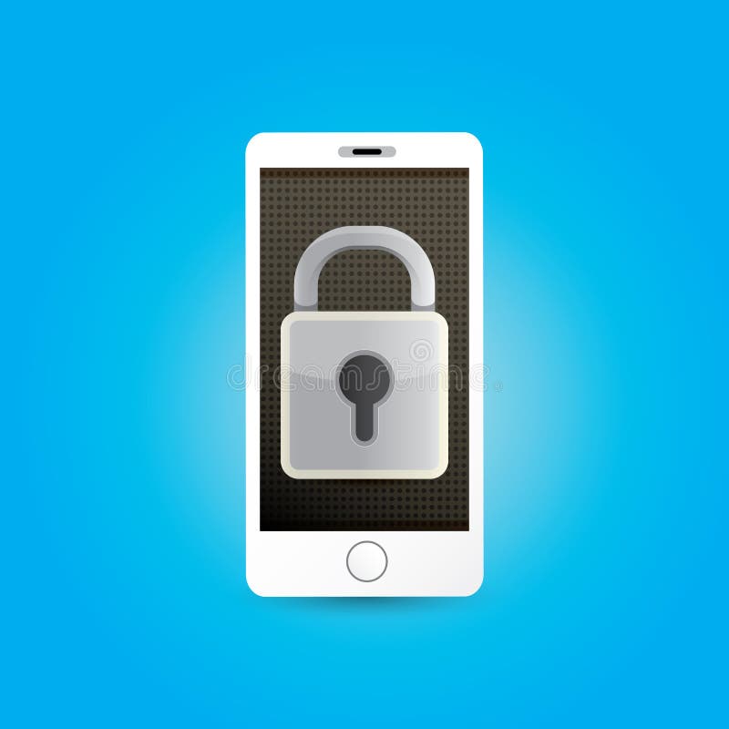 Mobile Security App Screen with Shield and Lock Stock Vector ...