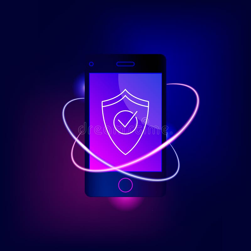 Mobile Security App on Smartphone Screen. Stock Vector - Illustration ...
