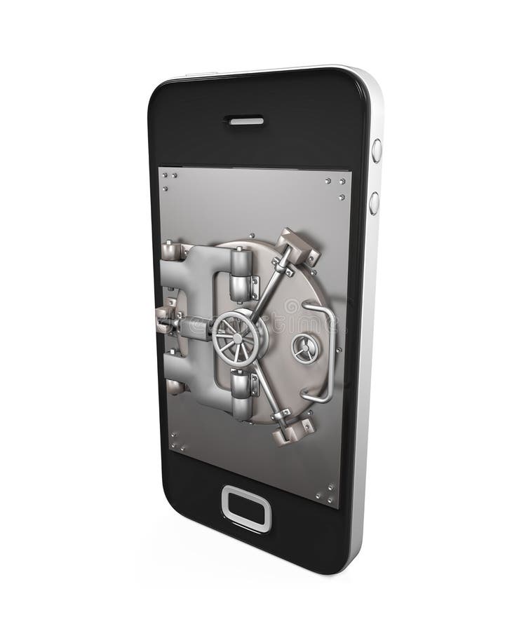 Mobile Security Concept stock illustration. Illustration of computer ...