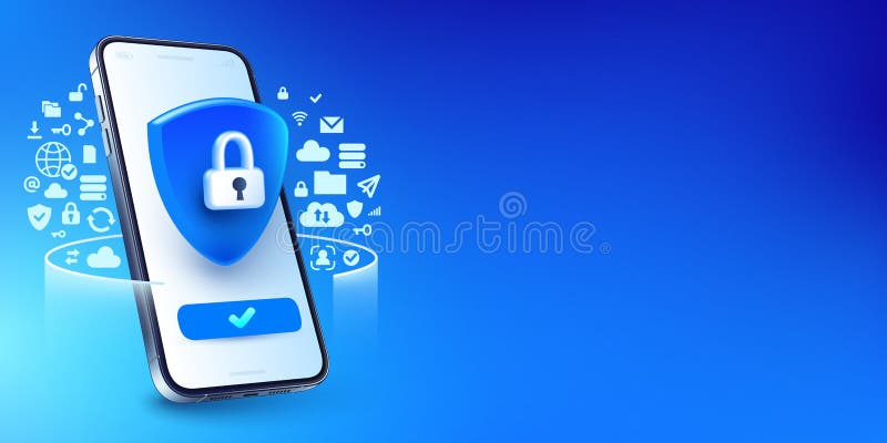 Mobile security concept stock illustration. Illustration of access ...