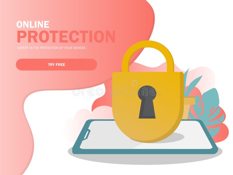 Mobile Security, Data Protection Concept. Modern Flat Design Graphic ...