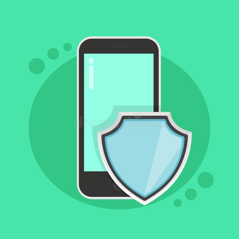 Mobile Security, Data Protection Concept. Shield Icon Stock Vector ...