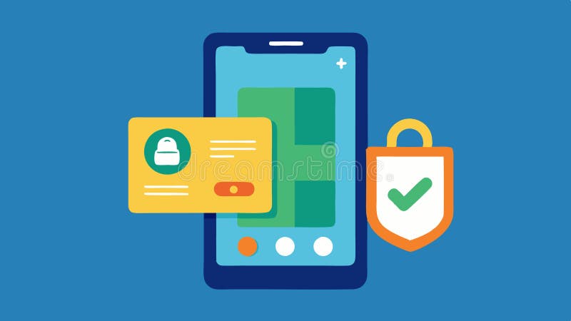 Mobile Security Features a Smartphone with a Padlock Icon and Biometric ...