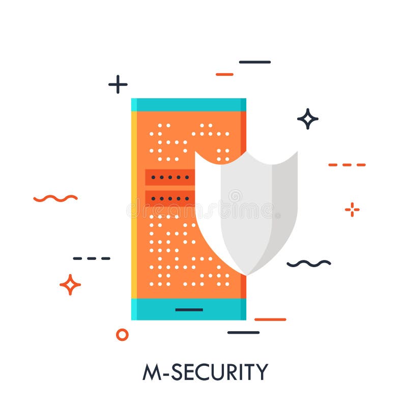 Mobile Security Flat Concept Stock Vector - Illustration of payment ...