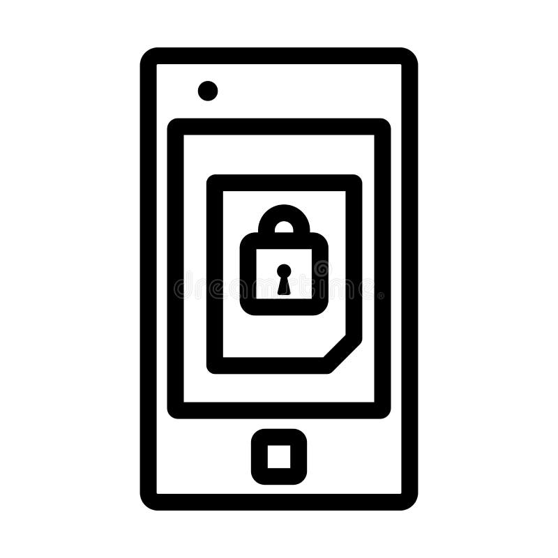Mobile Security Icon stock vector. Illustration of black - 220468657