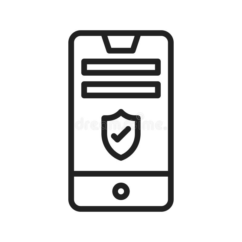 Mobile Security Icon Image. Stock Vector - Illustration of lock, mobile ...