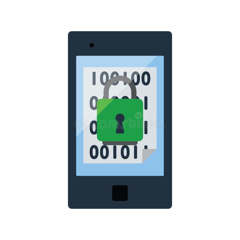 Mobile Security Icon stock vector. Illustration of cyber - 143425965