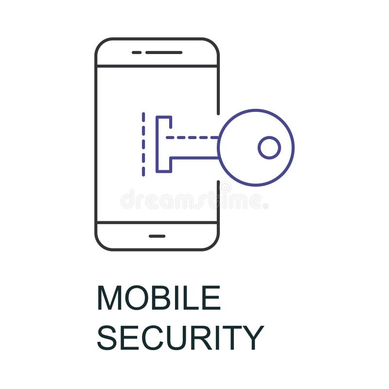 Mobile Security Icon. Vector Icon Design Stock Vector - Illustration of ...